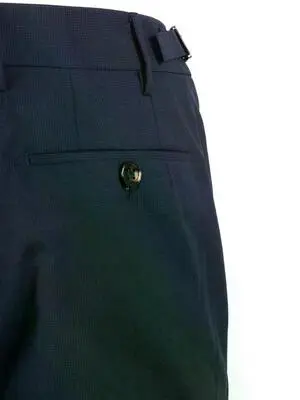 BERWICH Navy Wool Pleated Trousers