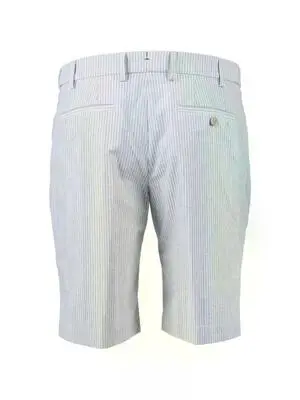 BERWICH Striped Seersucker Bermuda Shorts - Blue