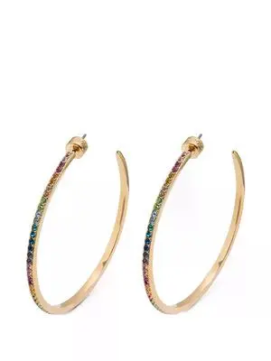 Kurt Geiger Rainbow Crystal Embellished Hoop Earrings