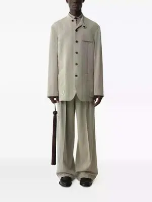 Calvin Klein Pinstripe-pattern Mandarin-collar Jacket