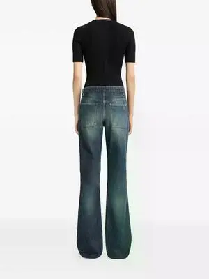 COURREGES Ribbed Knit T-shirt With Vinyl Trim