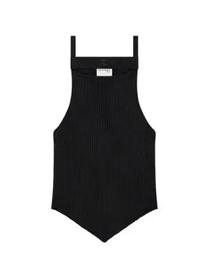 COURREGES Ribbed-knit Chest-strap Tank Top - Black