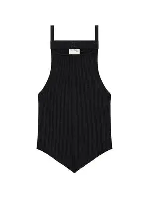 COURREGES Ribbed-knit Chest-strap Tank Top - Black