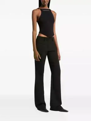 COURREGES Ribbed-knit Chest-strap Tank Top - Black