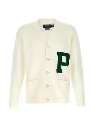 Polo Ralph Lauren Letter Intarsia Knitted Cardigan