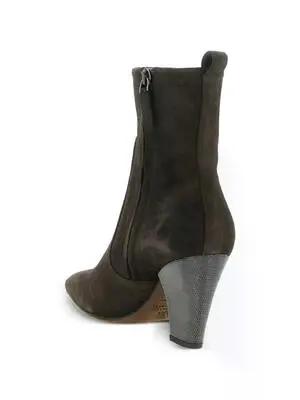 Brunello Cucinelli Suede Ankle Boots With Monile Embellishment