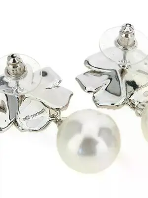 SELF-PORTRAIT Crystal Embellished Flower Earrings