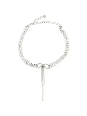 SELF-PORTRAIT Double Crystal Bow Necklace