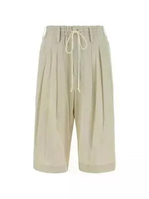 Y’s Drawstring Pleated Shorts - Neutrals