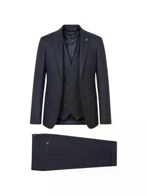 LUIGI BIANCHI MANTOVA Three-piece Single-breasted Suit - Blue