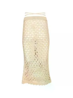Attico Crochet-knit Midi Skirt