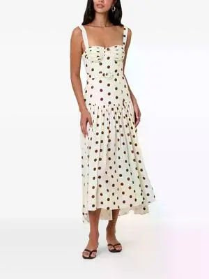 NICHOLAS Polka-dot Belted Midi Dress