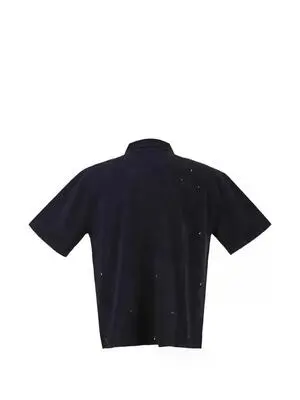 Carhartt Work In Progress Logo Embroidered Paint-splatter Polo Shirt - Blue