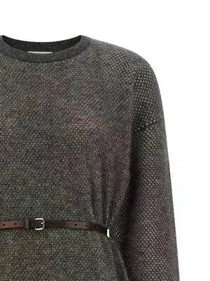 Brunello Cucinelli Monile Belted Mesh-knit Midi Dress