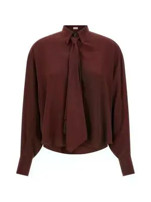 Brunello Cucinelli Monile Embellished Silk Shirt