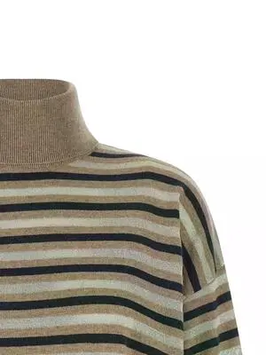 Brunello Cucinelli Striped Lamé-knit Sweater
