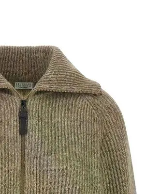 Brunello Cucinelli Monile English Rib-stitch Cardigan