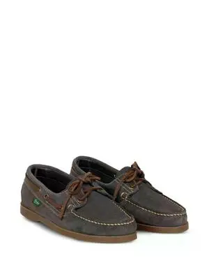 Paraboot Dark Suede Lace-up Boat Shoes