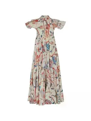 PHILIPPA 1970 Venus Floral-print Tiered Maxi Dress - Neutrals