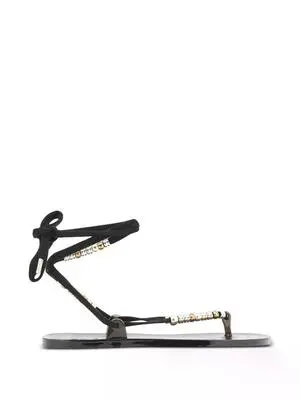 ANCIENT GREEK SANDALS Esther Beads Sandals - Black
