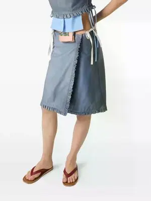 Miu Miu Nappa Leather Ruched Skirt