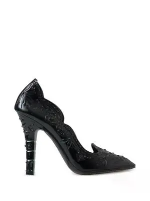 Dolce & Gabbana Floral-embossed Stiletto Pumps - Black