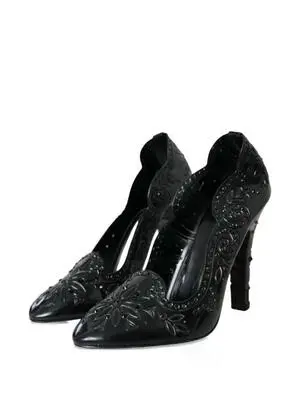 Dolce & Gabbana Floral Cutout Patent Leather Pumps