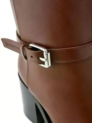 Burberry Buckle-detail Leather Ankle Boots