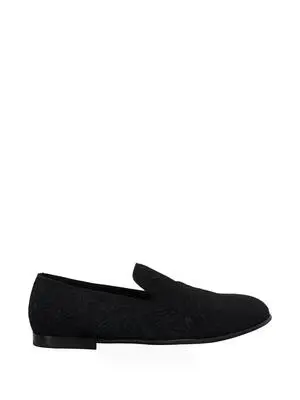 Dolce & Gabbana Floral Jacquard Brocade Loafers - Black