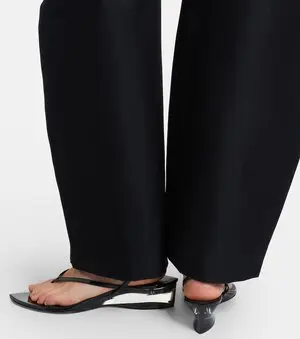 Alaïa Invisible Patent Leather Thong Sandals With Buckle-fastening Ankle Strap