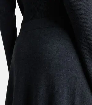 LISA YANG Adrienne Cotton And Cashmere Midi Skirt - Grey