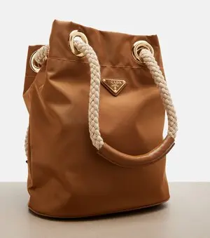 Prada Re-nylon Small Bucket Bag - Brown