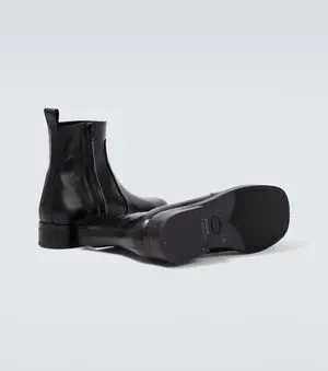Studio Nicholson Square Toe Leather Ankle Boots