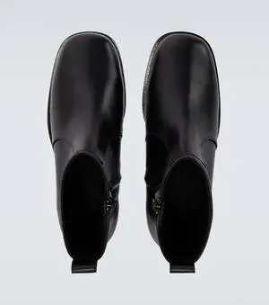 Studio Nicholson Square Toe Leather Ankle Boots