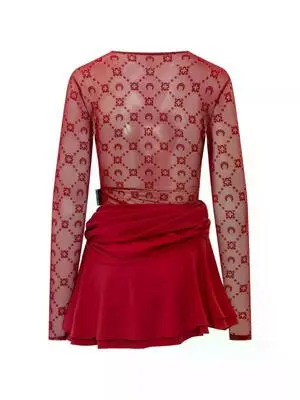 MARINE SERRE Moonogram Draped Dress