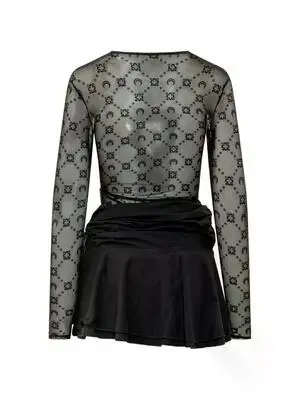 MARINE SERRE Moonogram Sheer Mini Dress