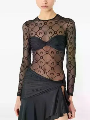 MARINE SERRE Moonogram Sheer Mini Dress