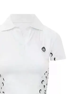 MARINE SERRE Crescent Moon Polo Top - White