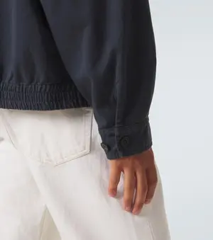 Prada Leather-trimmed Cotton Canvas Blouson Jacket
