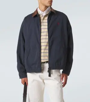 Prada Leather-trimmed Cotton Canvas Blouson Jacket