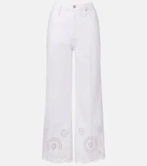 FRAME Eyelet Embroidered Flared Jeans