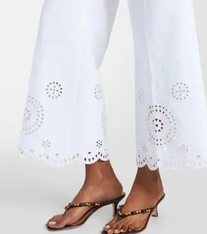 FRAME Eyelet Embroidered Flared Jeans