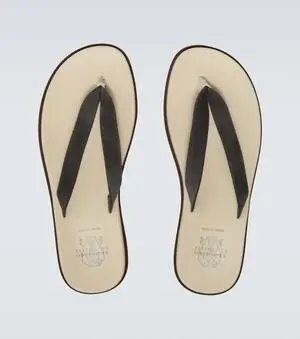 Brunello Cucinelli Suede Thong Sandals