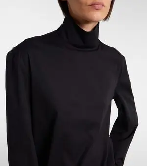 Gucci Cotton-blend Poplin Turtleneck Top