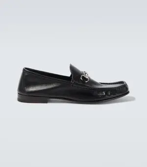 Gucci Lugano Horsebit Leather Loafers - Black
