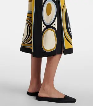 La DoubleJ Buy Me A Martini' Printed Satin Midi Dress - Black