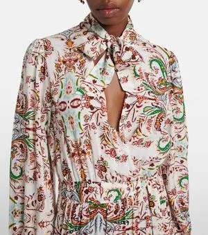 Melissa Odabash Skylar Tie-neck Printed Maxi Dress