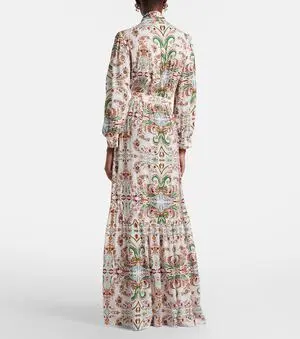 Melissa Odabash Skylar Tie-neck Printed Maxi Dress