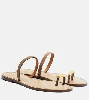 AMANU Amanu Kibera Suede Sandals With Gold Tone Detail