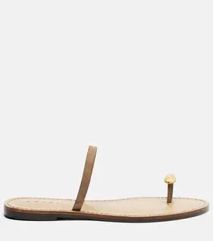 AMANU Kibera Suede Sandals With Gold Tone Detail